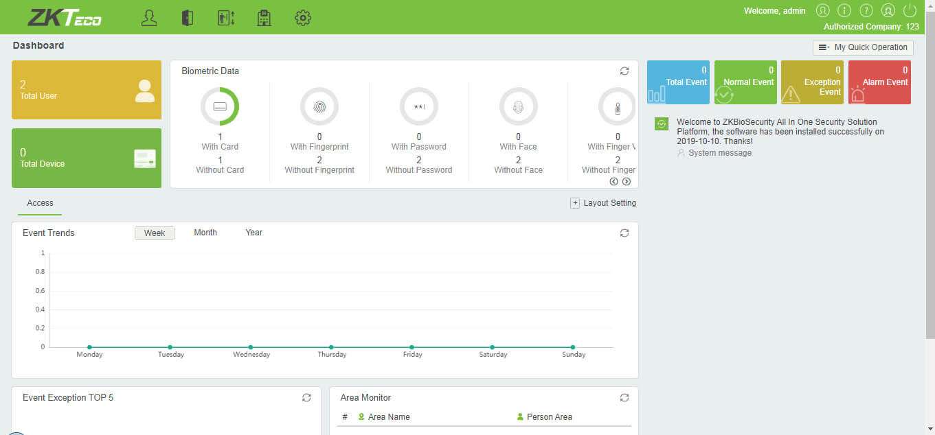 ZKTeco ZKBioSecurity-Online Hospitality - NZTeco